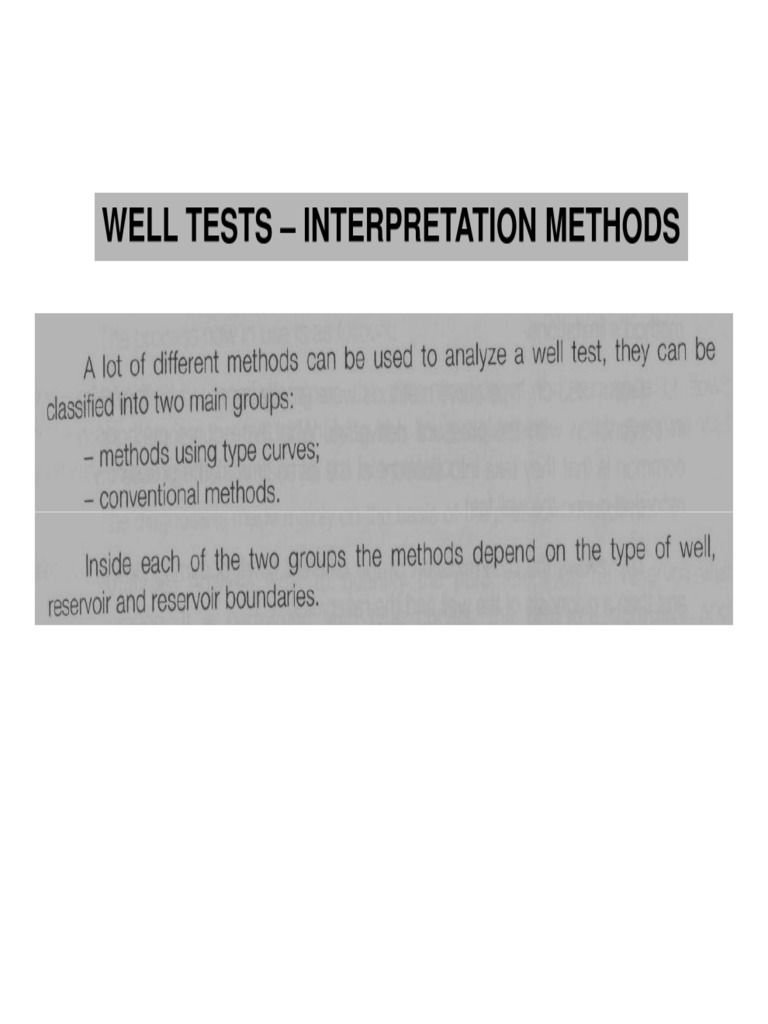 Well Tests - Interpretation Methods | PDF