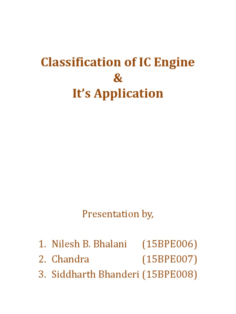IC Engine Classification Overview | PDF | Internal Combustion Engine ...