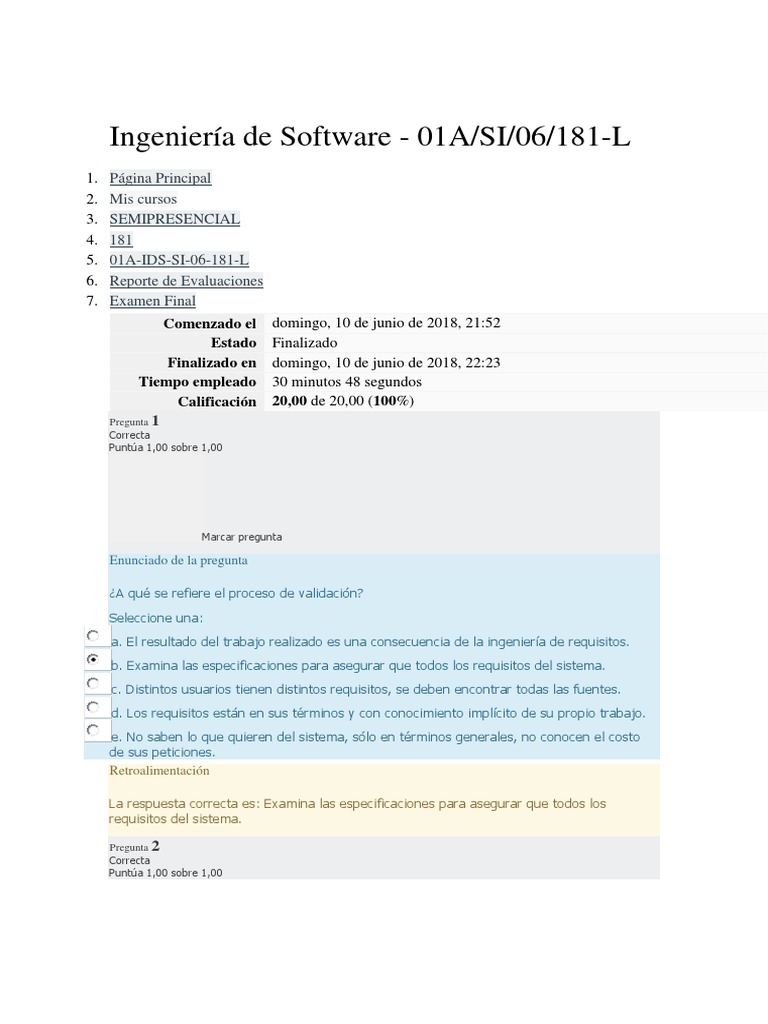 EXAMEN FINAL Ingeniería de Software EXA FINAL-UNIVERSIDAD TELESUP | PDF | Proceso de desarrollo ...