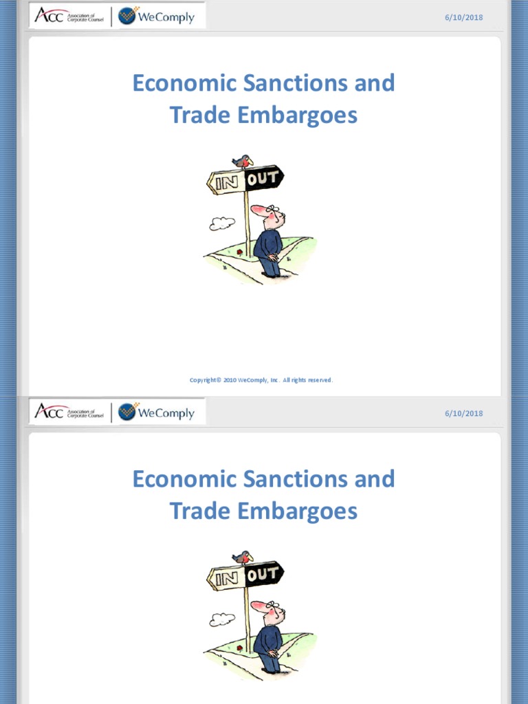 Economic Sanctions and Trade Embargoes | Download Free PDF | Office Of ...