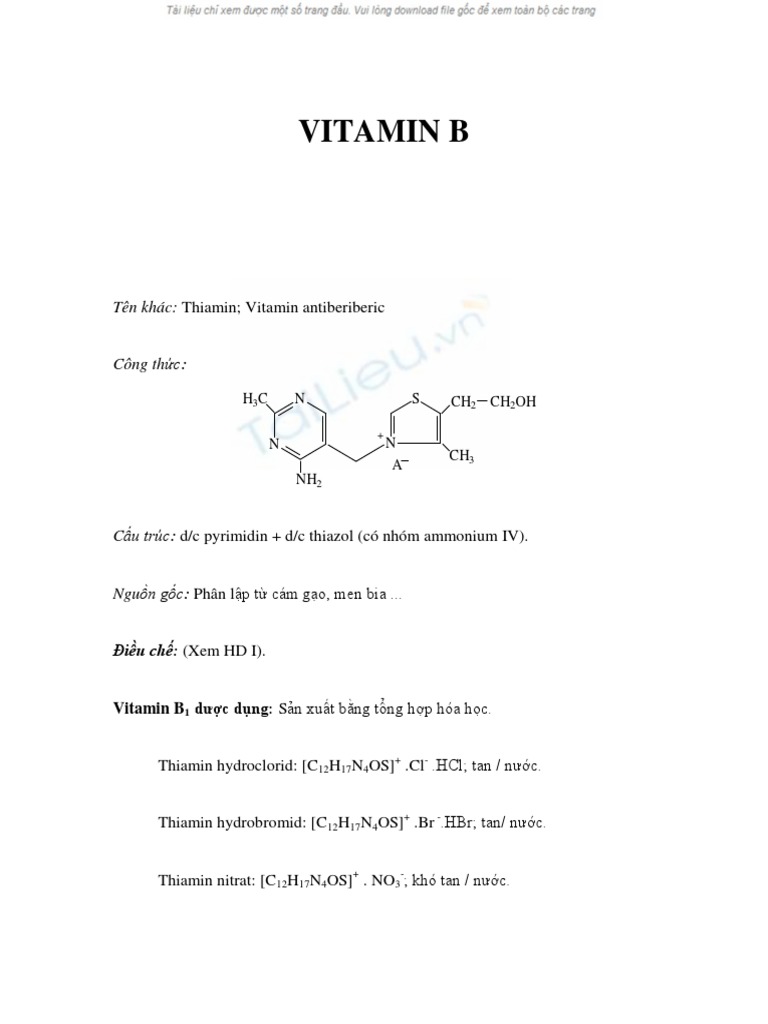 Vitamin B1 | PDF