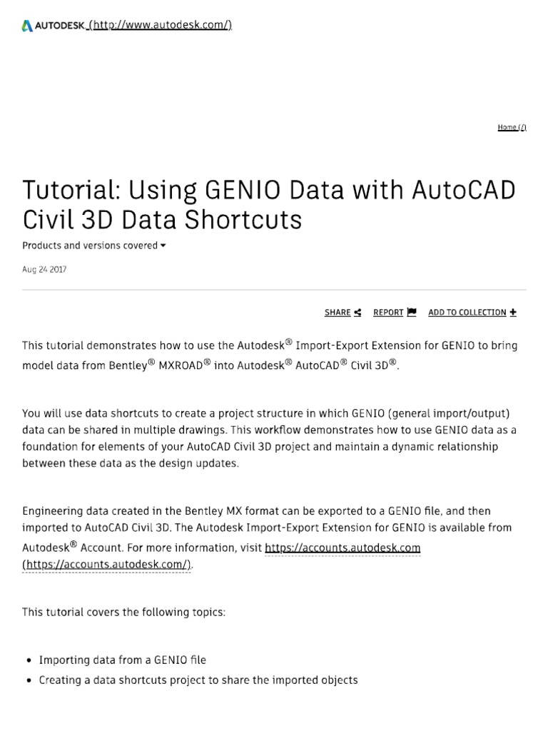 Using GENIO Data With AutoCAD | PDF