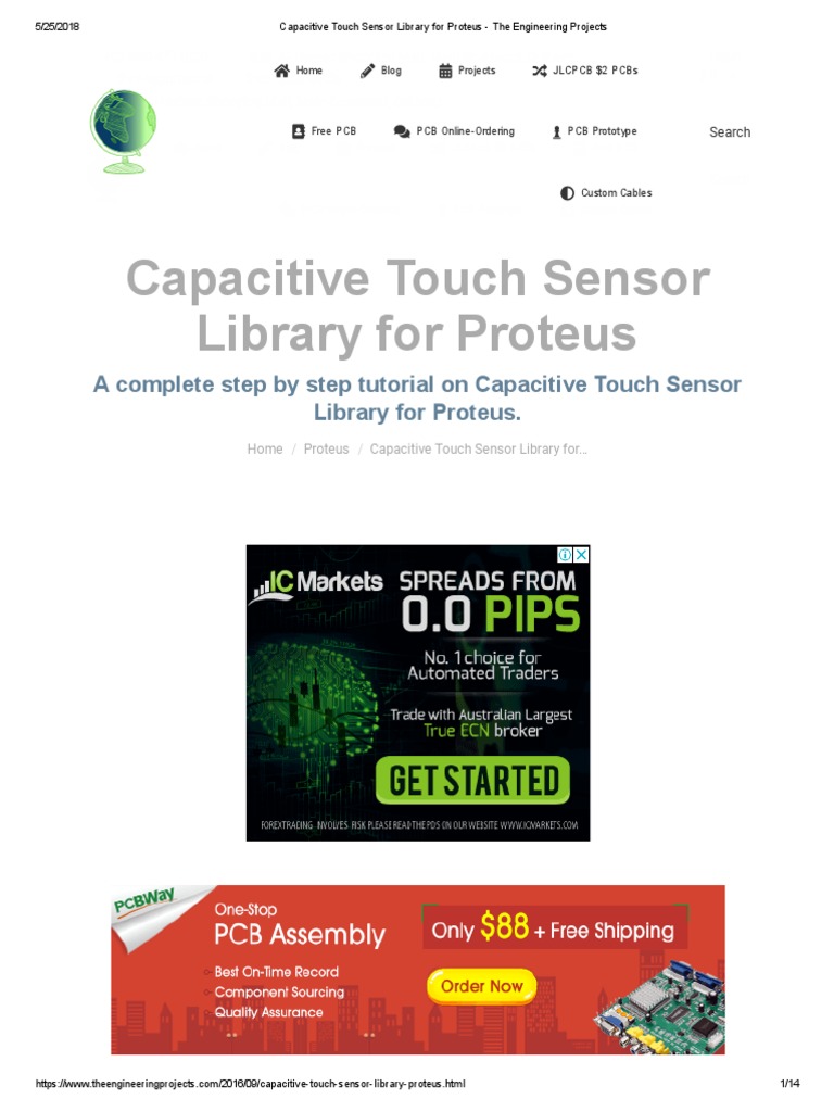 Capacitive Touch Sensor Library For Proteus - The Engineering Projects ...