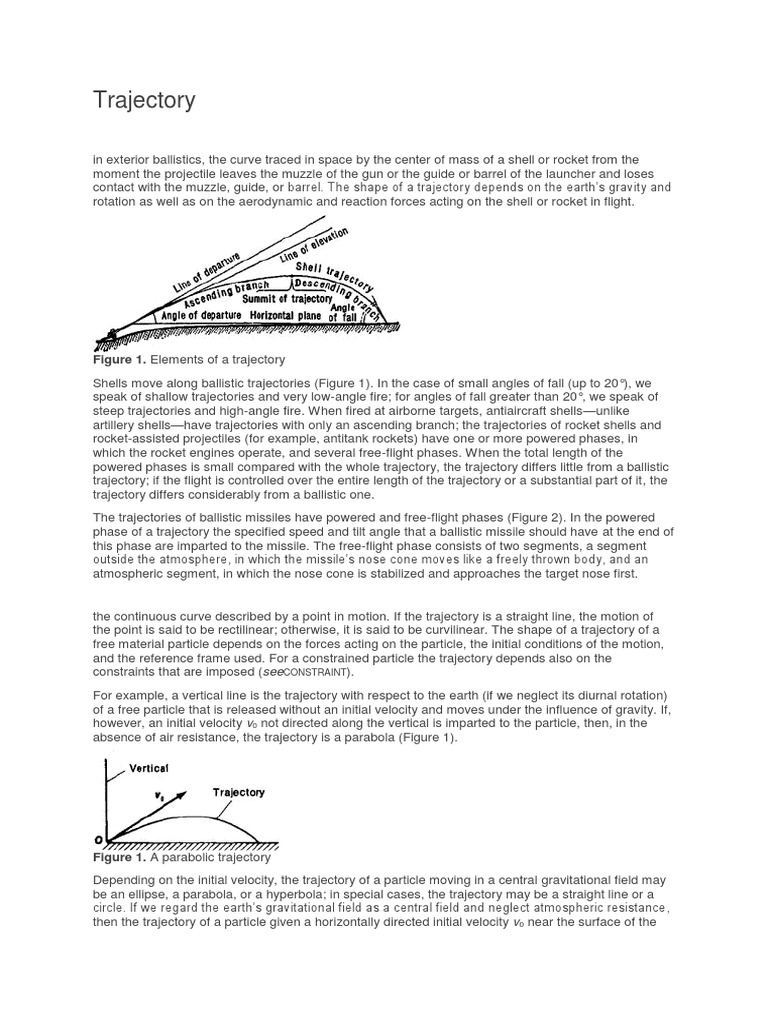 Trajectory: Figure 1. Elements of A Trajectory | PDF | Trajectory ...