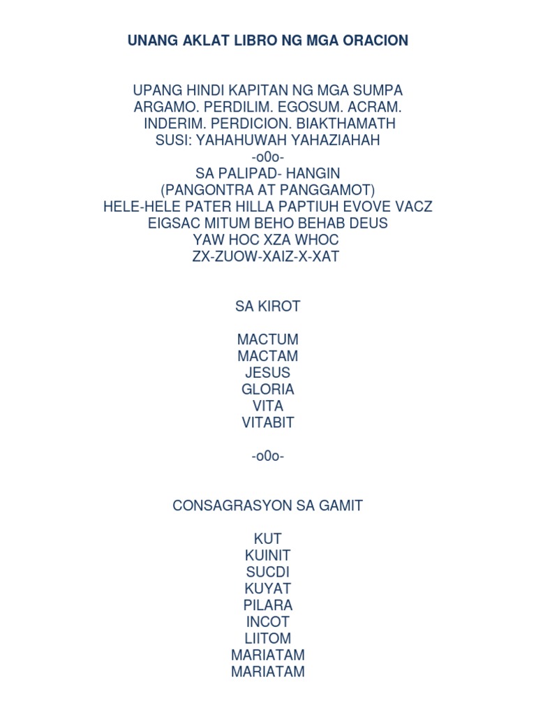 Unang Aklat Libro NG Mga Oracion | PDF