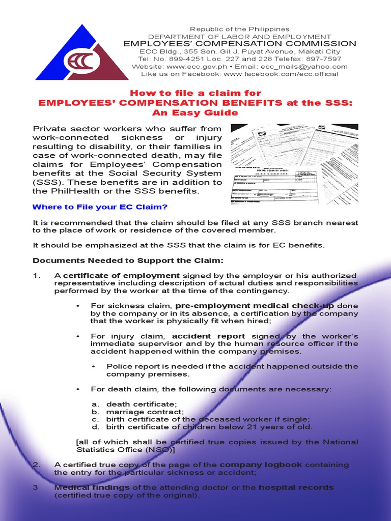 How To File A Claim For SSS | PDF | Employment | Government