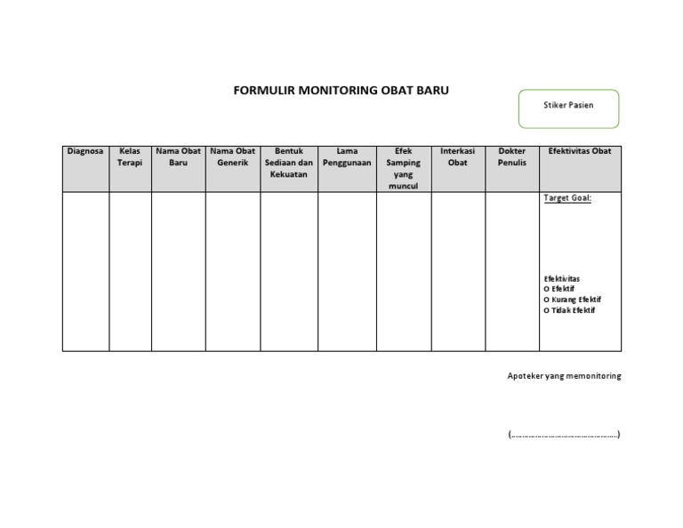 Formulir Monitoring Obat Baru | PDF