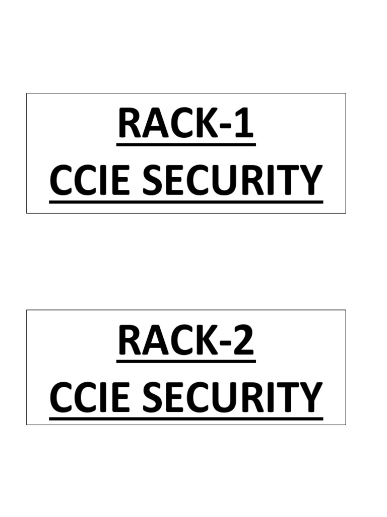 RACK-1 Ccie Security | PDF