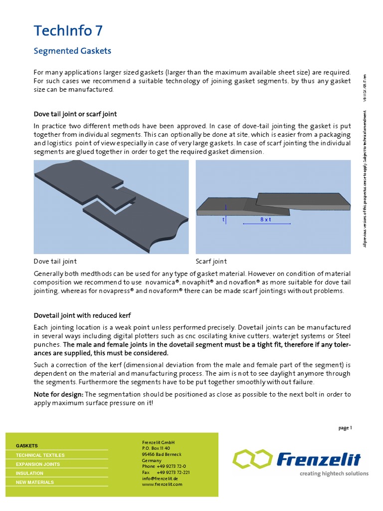TechInfo-07 Segmented+Gaskets en | PDF | Adhesive | Industries