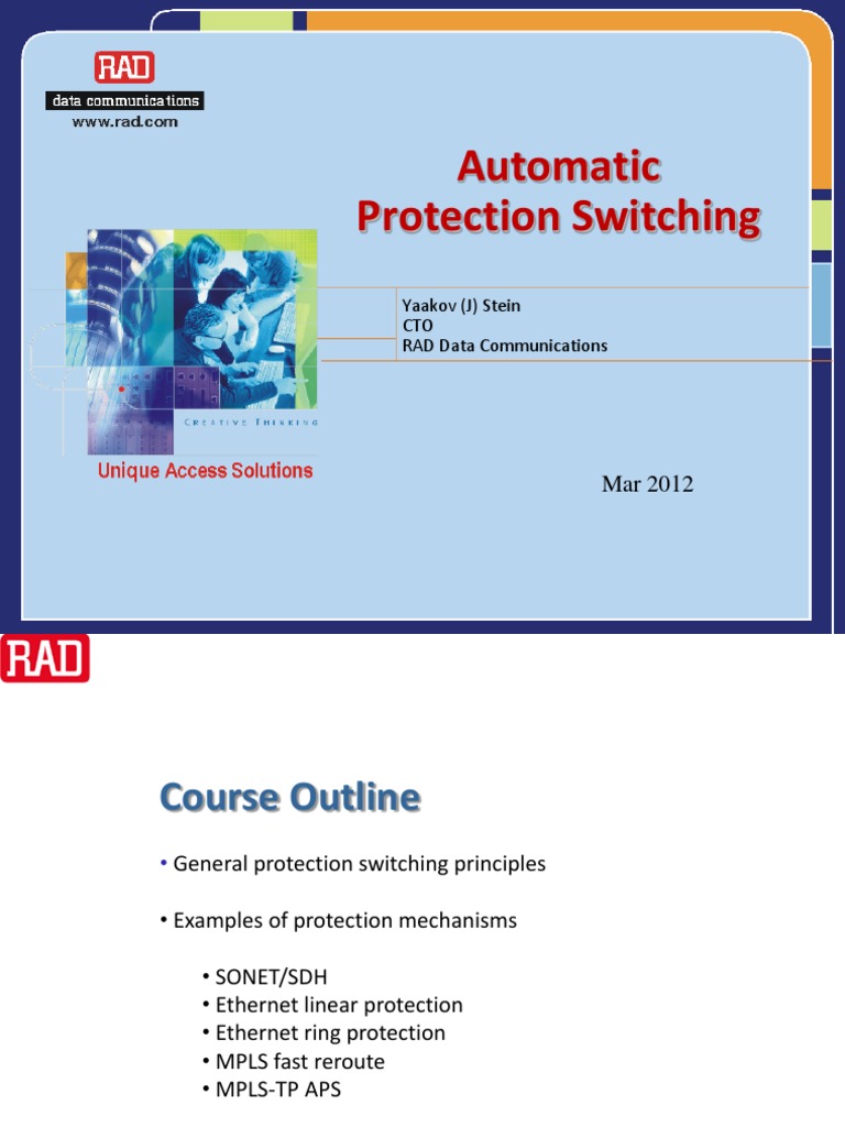 Automatic Protection Switching: Yaakov (J) Stein CTO RAD Data Communications | PDF ...