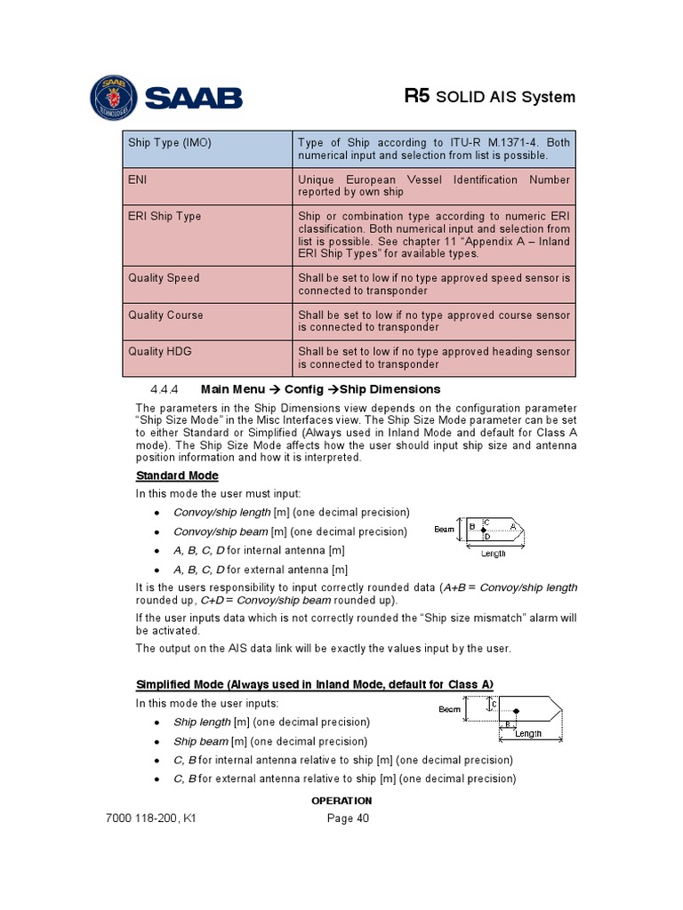 Solid Ais System: Main Menu Config Ship Dimensions | Download Free PDF ...