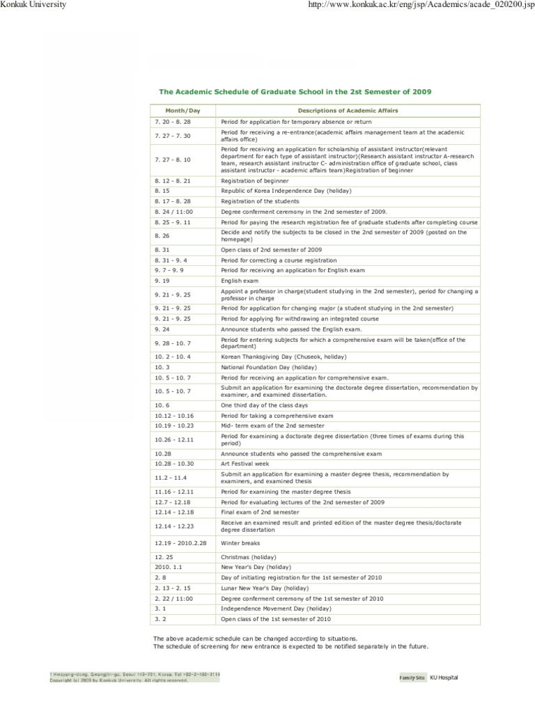 Rikkyo Academic Calendar Overview | PDF