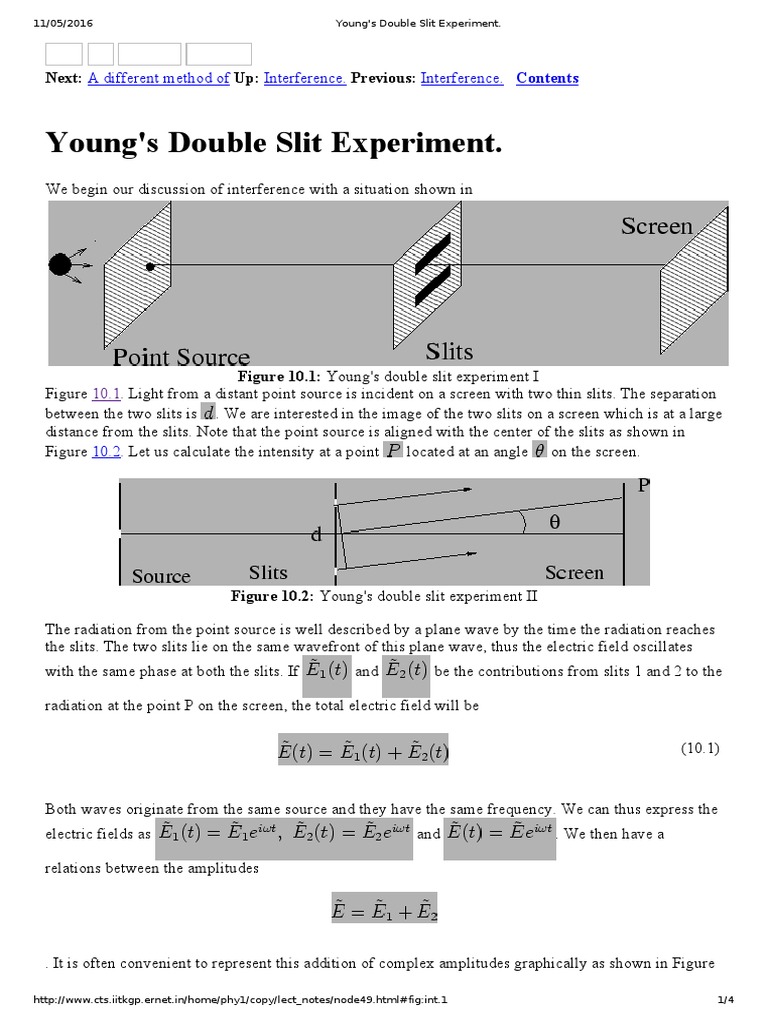 Young's Double Slit Experiment | Interference (Wave Propagation ...