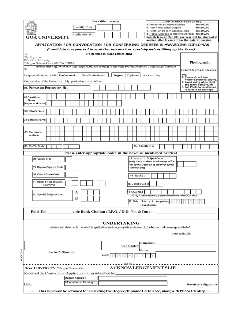 Convocation Form | PDF | Academic Degree | Master's Degree