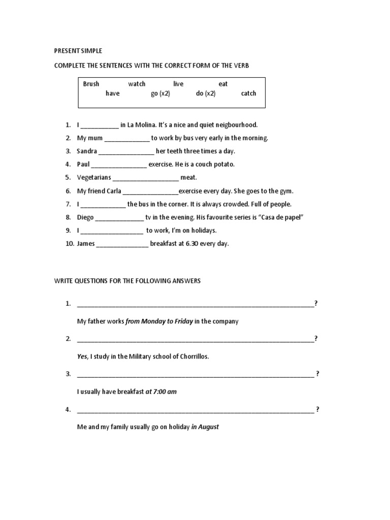 Present Simple Review | PDF | Languages | Language Arts & Discipline