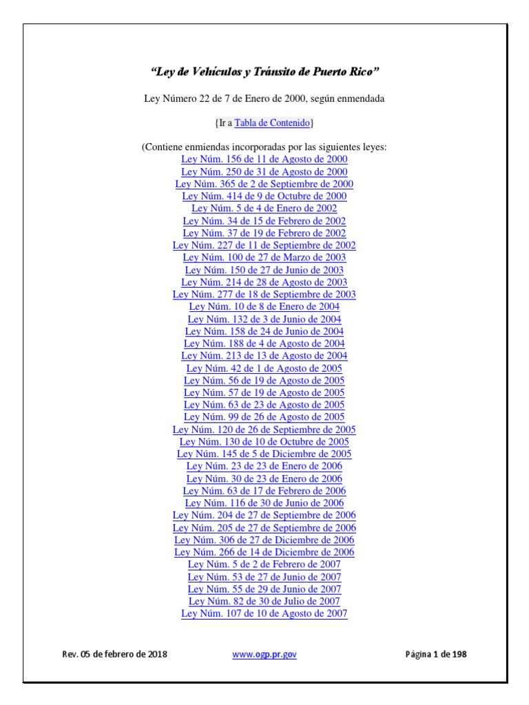 Ley de Transito de Puerto Rico | PDF | Licencia de conducir | Camión