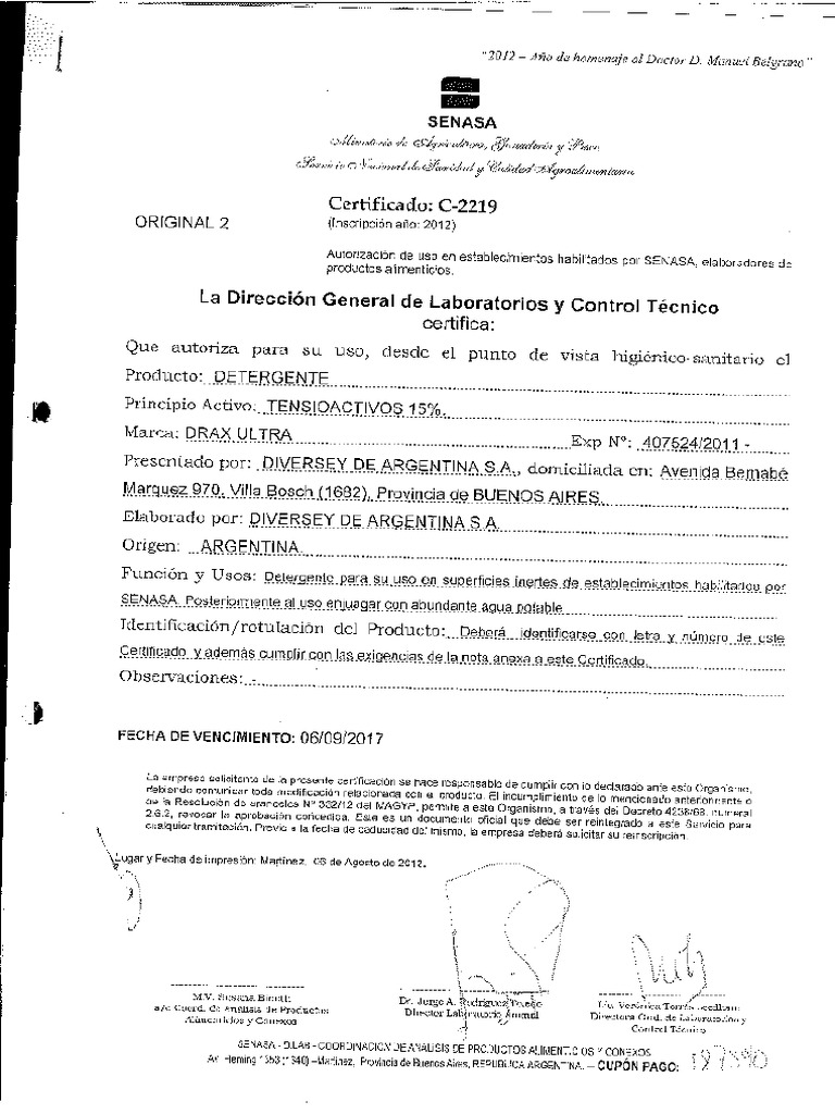 Drax Ultra - Senasa - Argentina | PDF