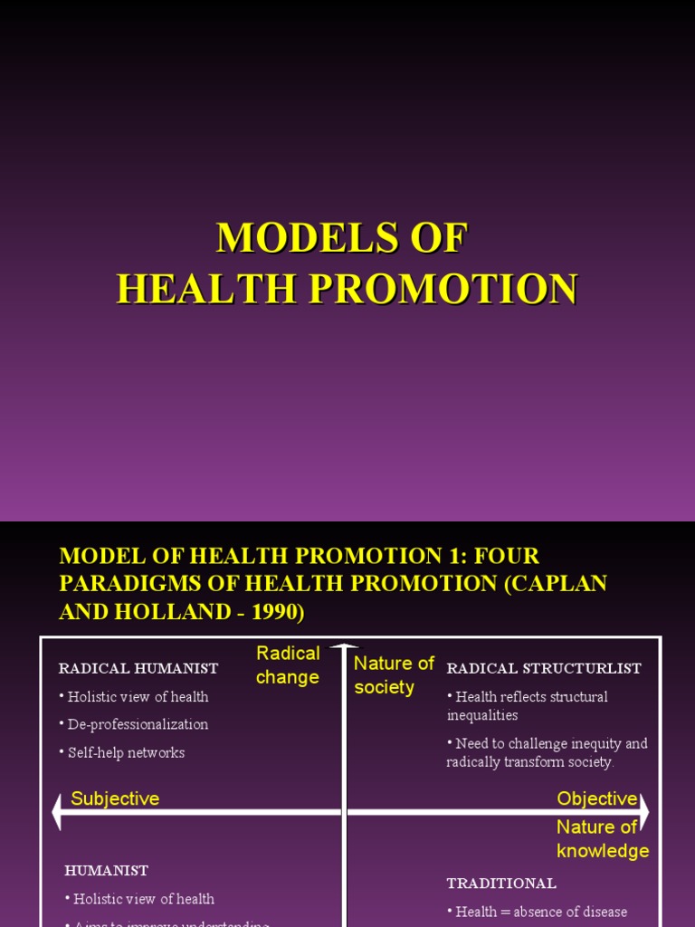 Models of Health Promotion | PDF | Health Promotion | Preventive Healthcare