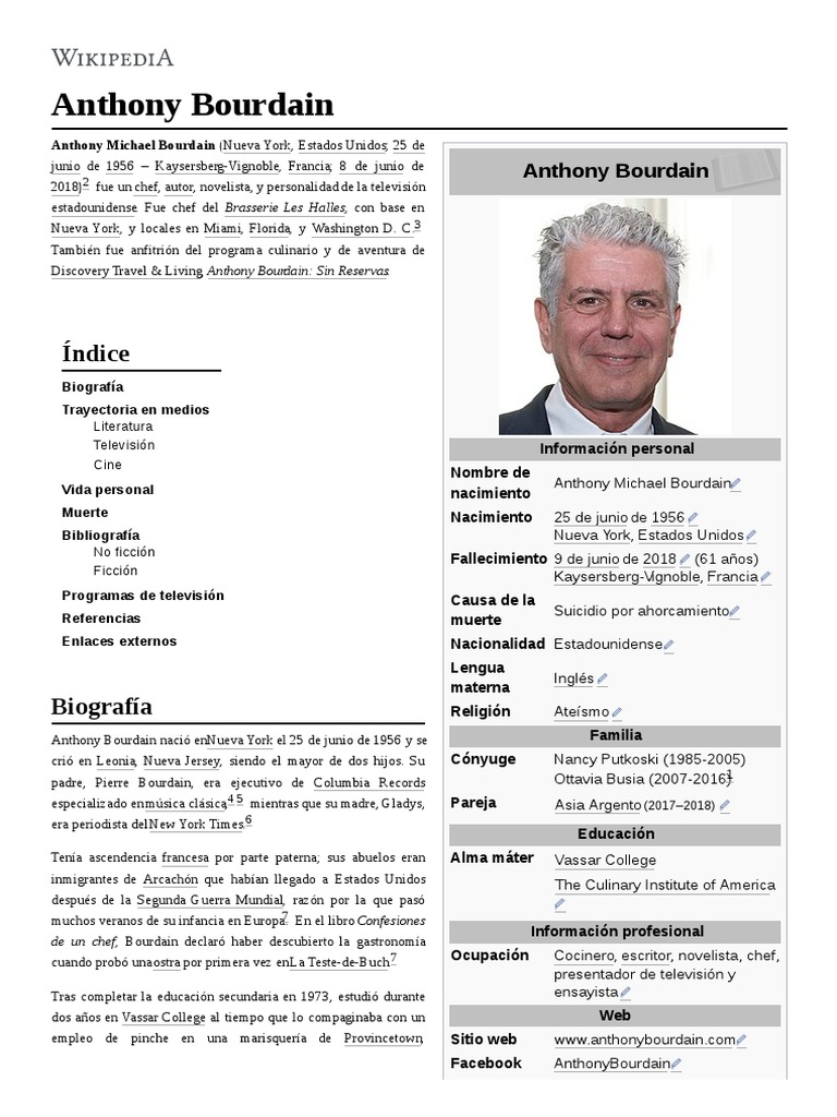 Anthony Bourdain | PDF | Alimentos | Gastronomía