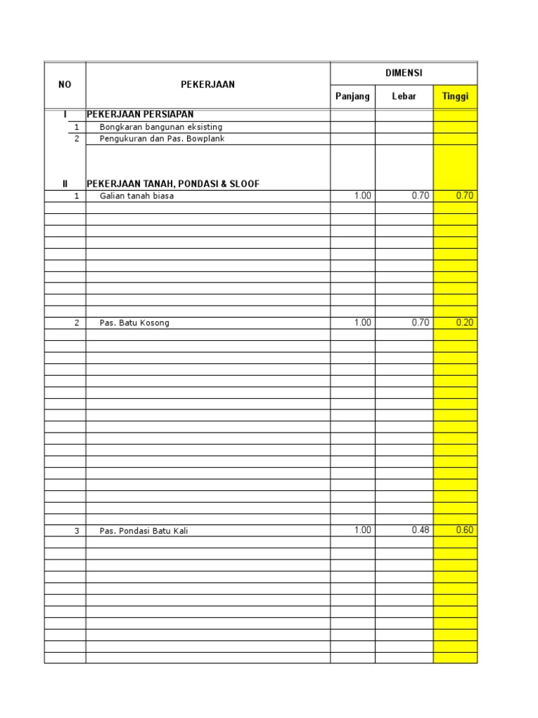 RAB untuk Rumah Rutilahu 20 Juta | PDF