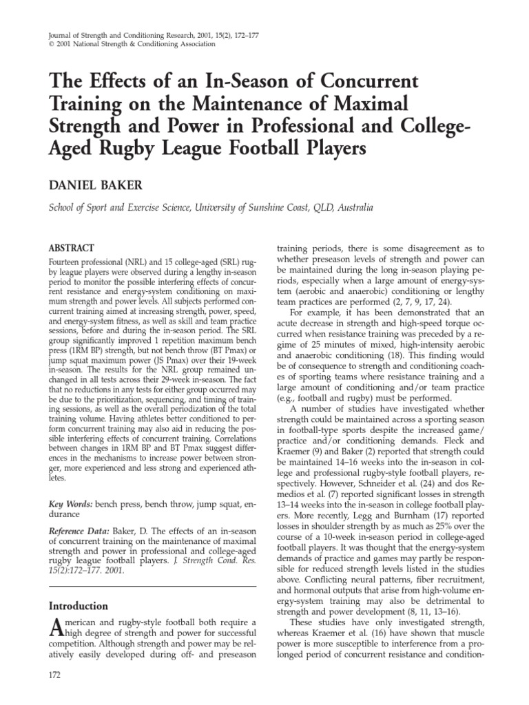 The Effects of An in Season of Concurrent Training.4 | PDF | Strength ...