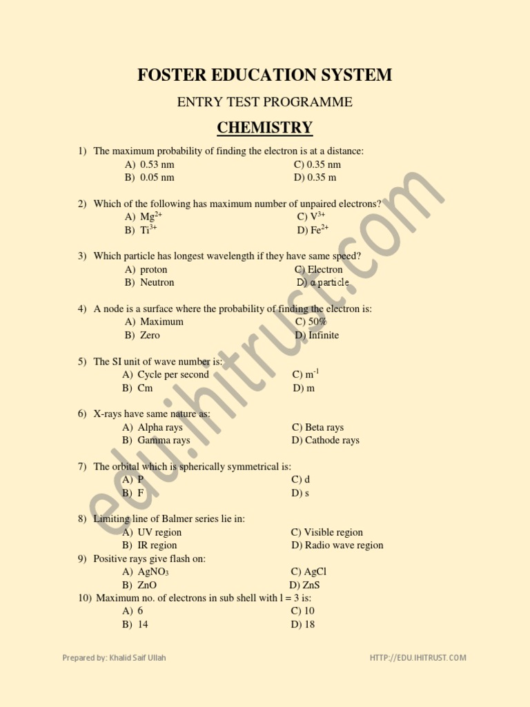 ECAT Test Prep: Chemistry & Physics | PDF | Electron | Motion (Physics)