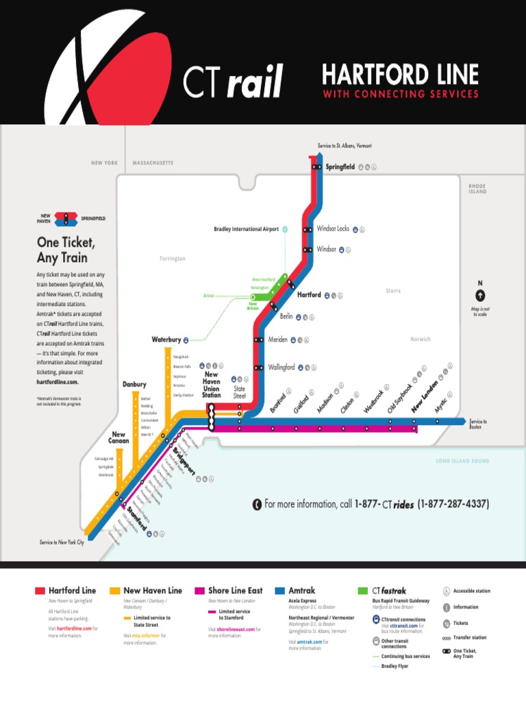 Connecticut Transit Map Overview | PDF | Passenger Rail Transport | Bus ...