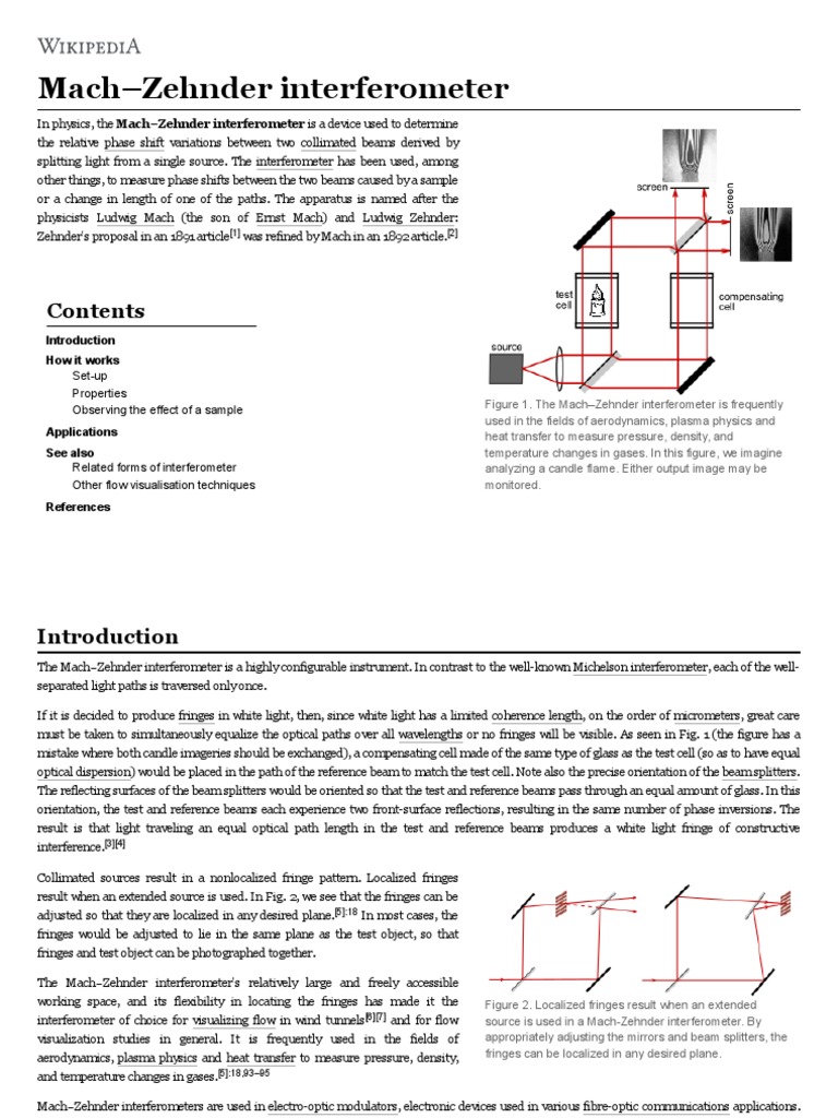 Mach-Zehnder Interferometer - Wikipedia | PDF | Interferometry | Electrodynamics