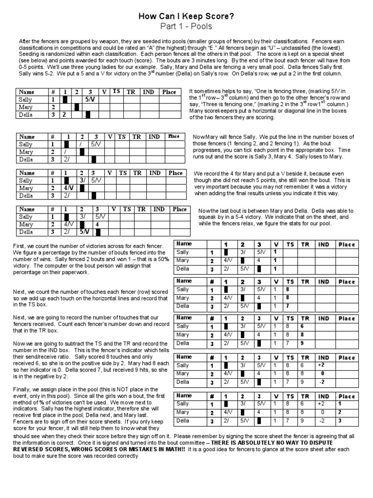 Fencing How To Keep Score | PDF | Fencing | Sports