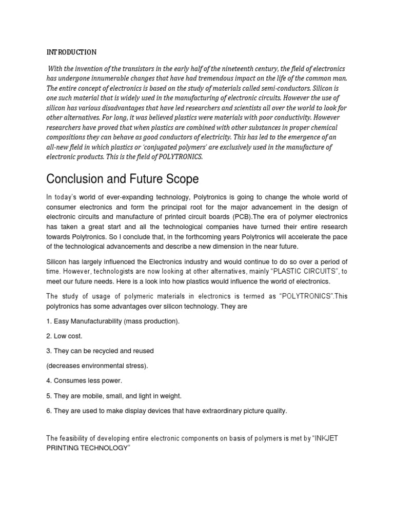 Conclusion and Future Scope | PDF | Wafer (Electronics) | Electronics