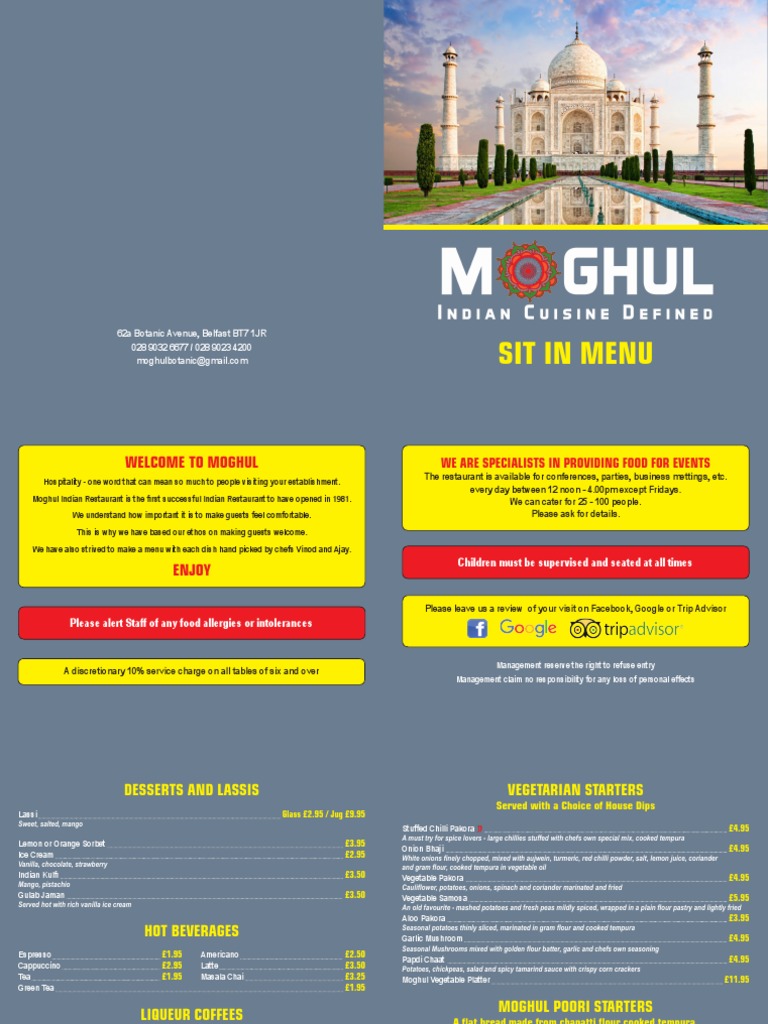 Moghul Sit in Booklet | PDF | Curry | Cooking