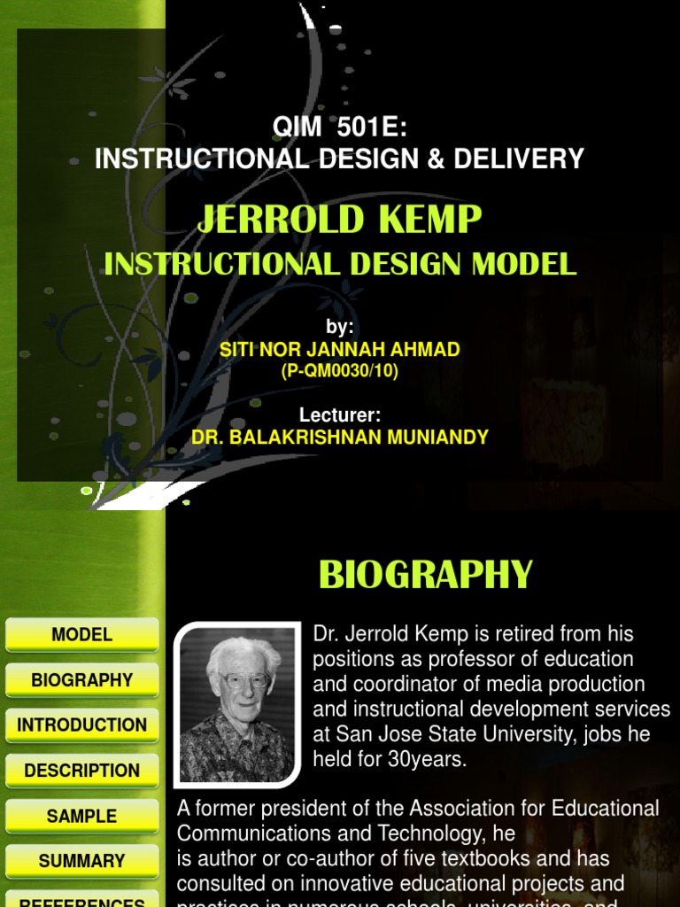 Jerrold Kemp: Instructional Design Model | PDF | Instructional Design ...