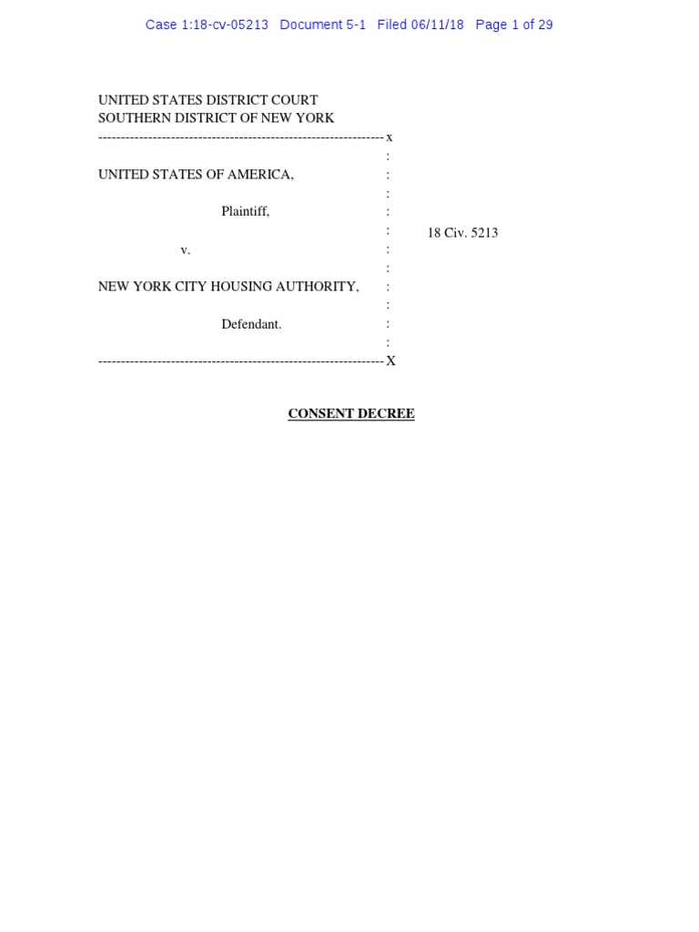 NYCHA Consent Decree | Consent Decree | Occupational Safety And Health