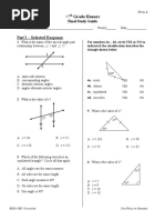 Geometry Placement Test | PDF | Geometry | Area