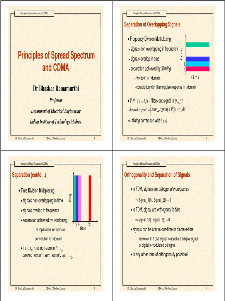 Principles of Spread Spectrum and CDMA: DR Bhaskar Ramamurthi | PDF | Radio Resource Management ...