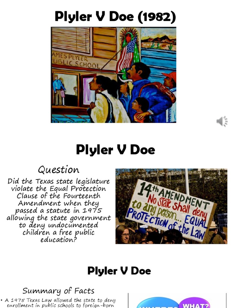 Plyler V Doe 1982 | PDF | Plyler V. Doe | Fourteenth Amendment To The ...