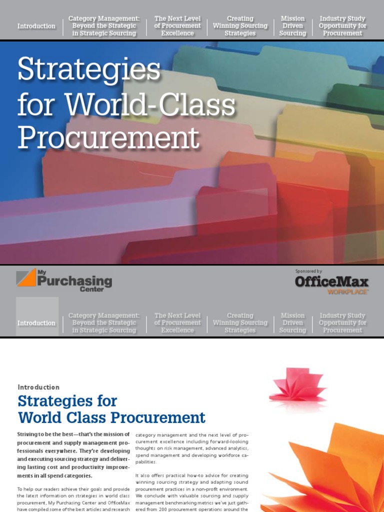 Strategies For World Class Procurement | PDF | Procurement | Supply Chain