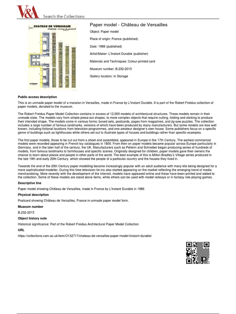 Château de Versailles paper model | PDF | Publishing | Paper