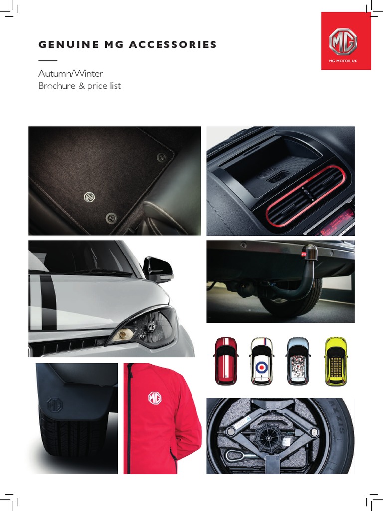 Mg Accessories Brochure With Price List A4 | Trunk (Car) | Motor Vehicle