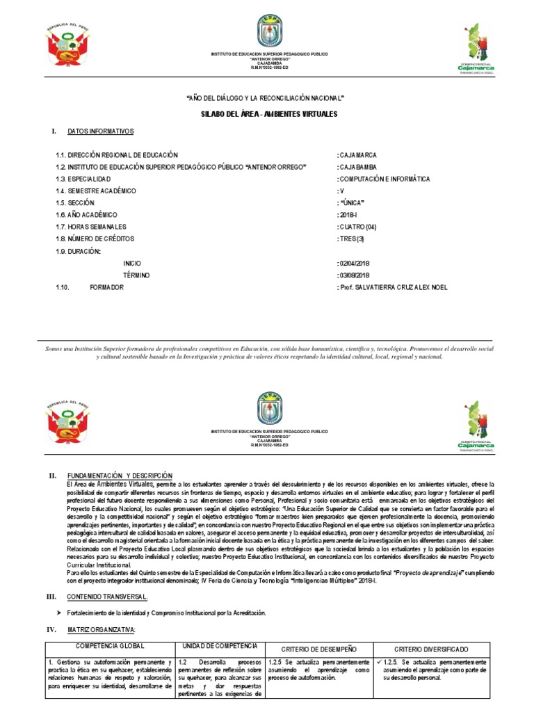 Modelo de Silabo | PDF | Maestros | Evaluación