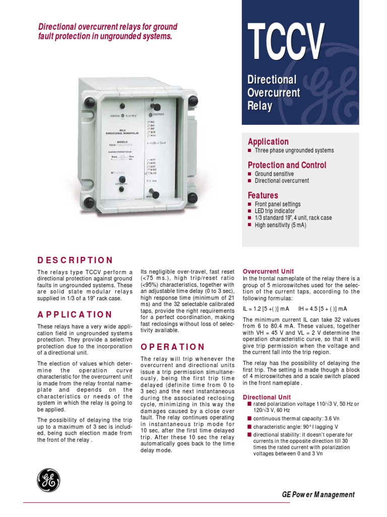 Ground fault protection relay for ungrounded systems | PDF | Relay ...