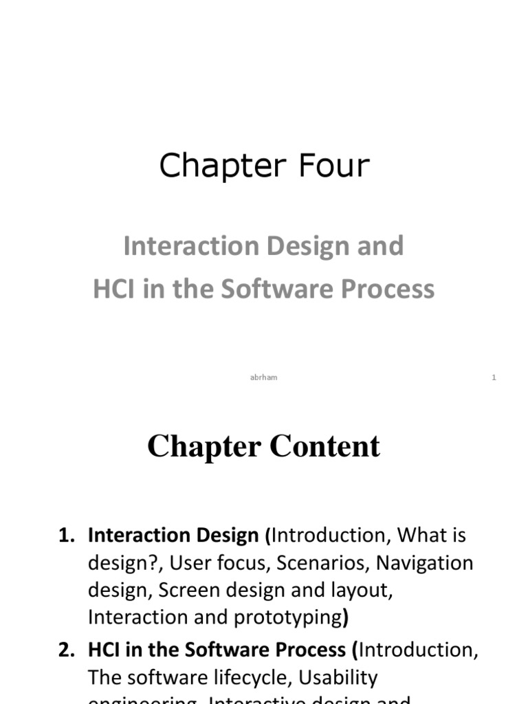Chapter Four: Interaction Design and HCI in The Software Process | PDF ...
