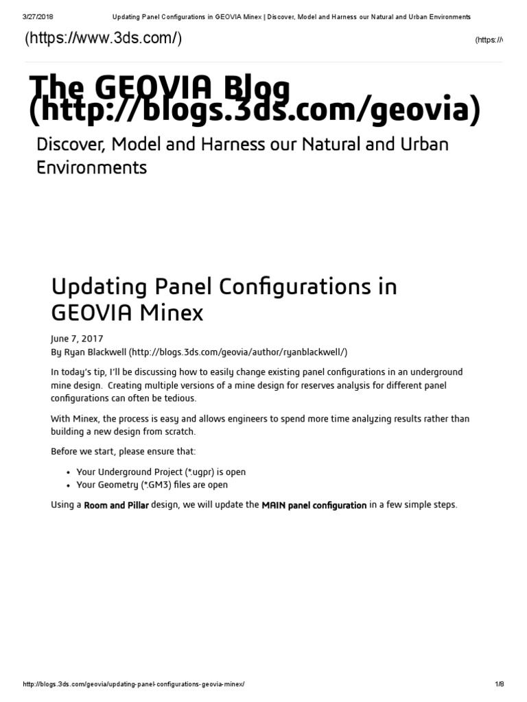 Updating Panel Configurations in GEOVIA Minex | PDF | World Wide Web ...