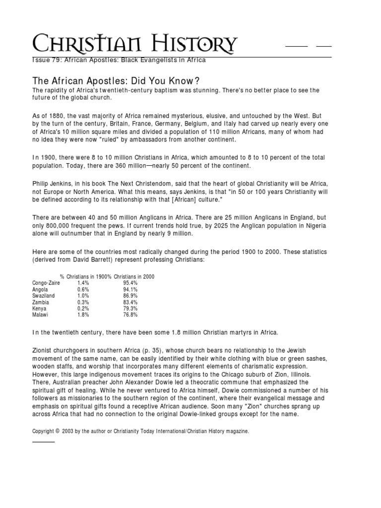 African Apostle | PDF | Christian Mission | Catholic Church