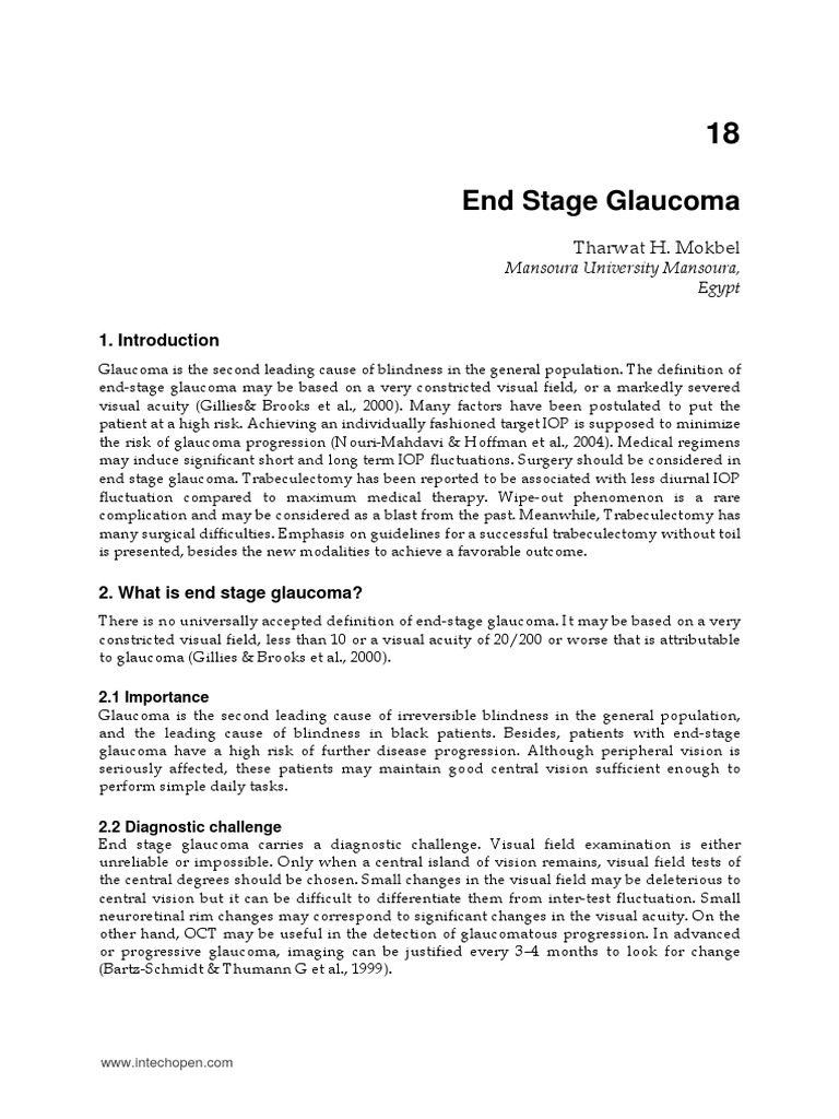End Stage Glaucoma: Tharwat H. Mokbel | PDF | Glaucoma | Surgery