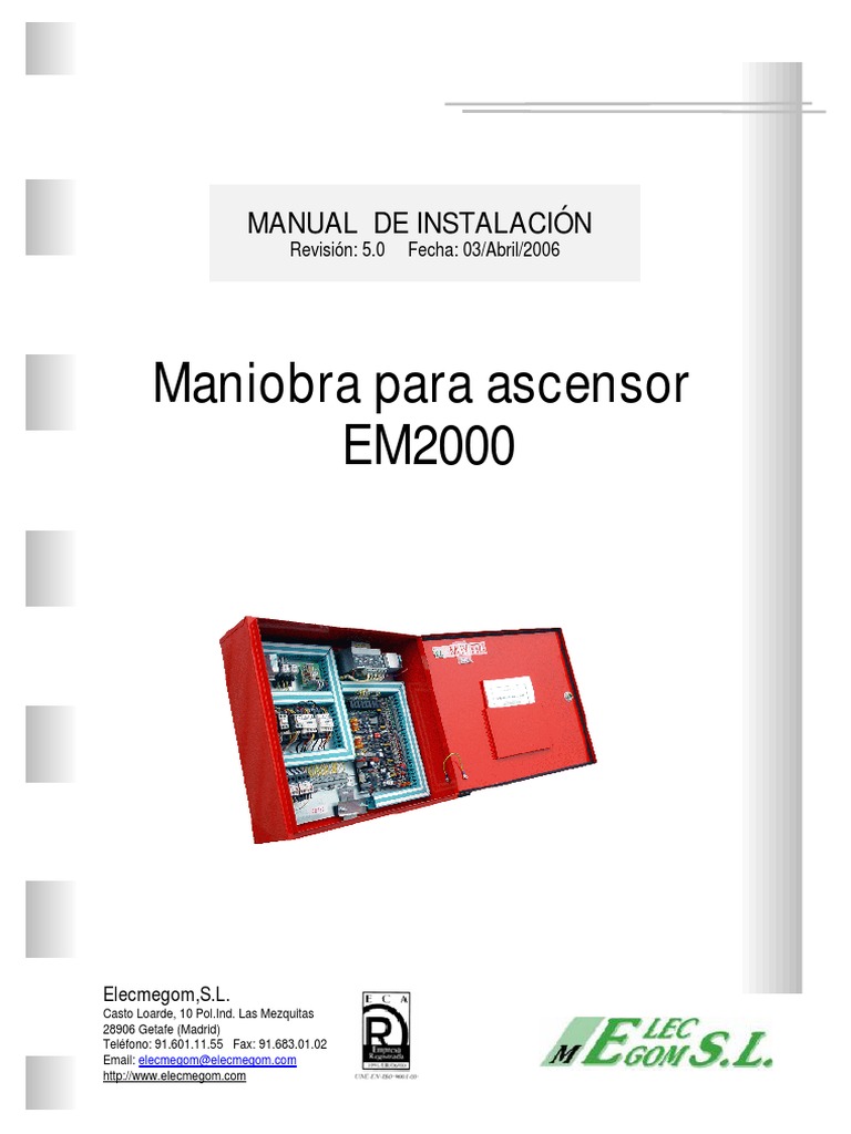 Manual EM2000 v5.0 PDF | PDF | Ascensor | Relé