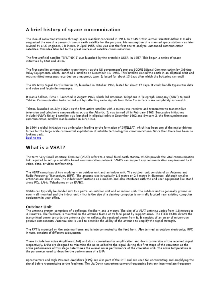 History and Benefits of Space Communication | PDF | Communications ...