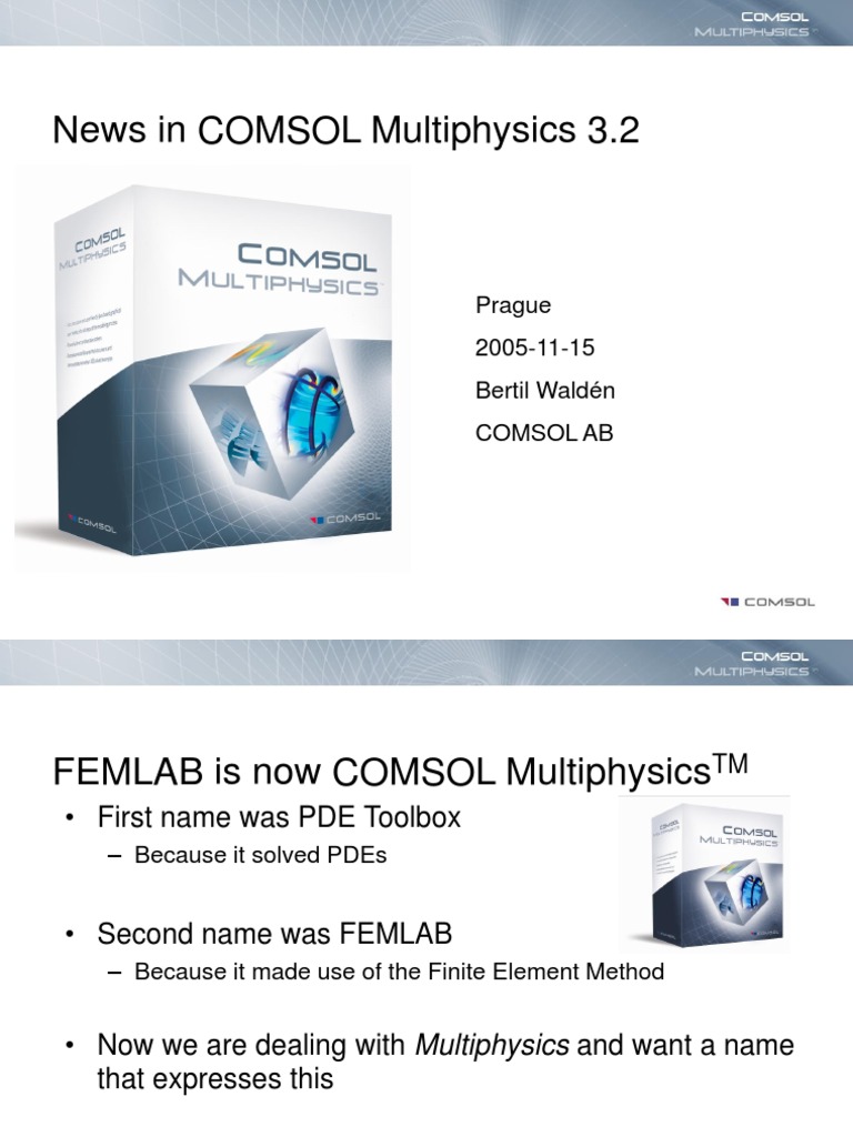 News in COMSOL Multiphysics 3.2: Place | PDF | Partial Differential ...