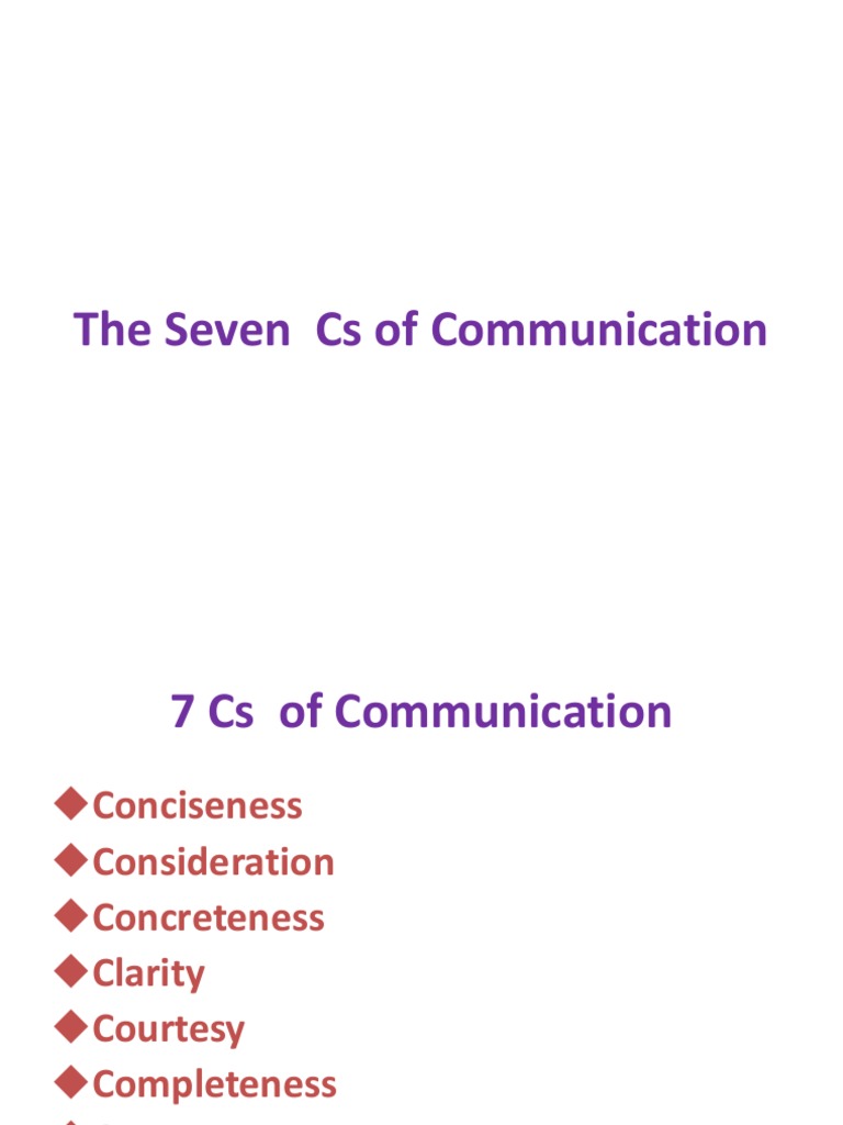 7 Cs of Communication | PDF | Communication | Word