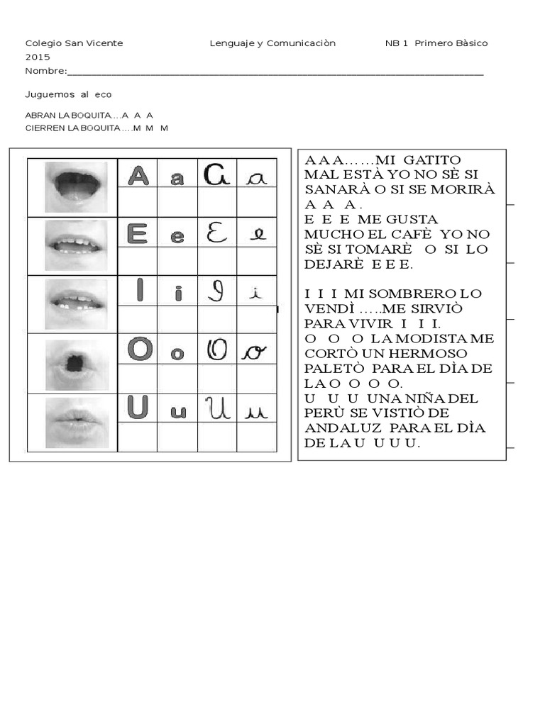 LAS VOCALES 2015 Posicion Voca | PDF